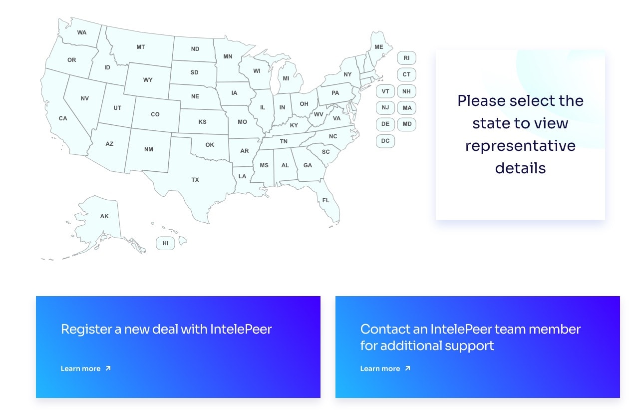 Channel Sales Coverage Map - IntelePeer